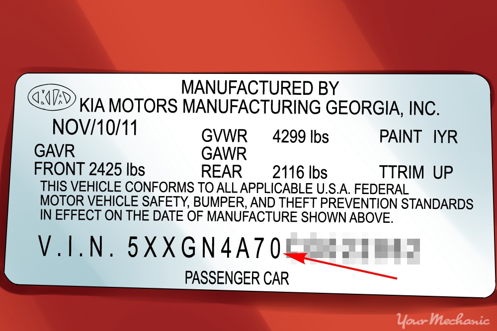 How To Read A VIN Vehicle Identification Number YourMechanic Advice
